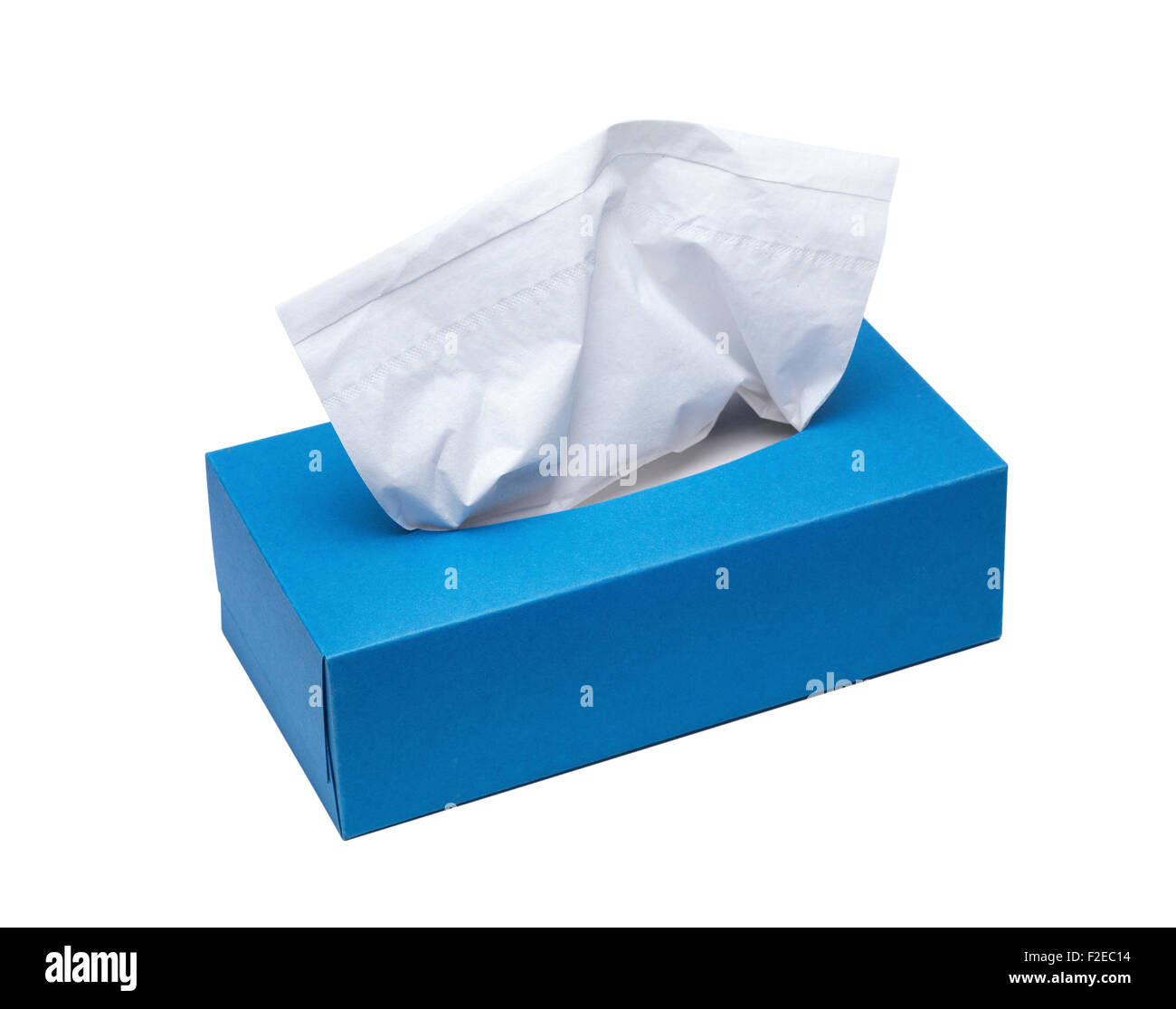 Blue Tissue box with a clipping path Stock Photo - Alamy