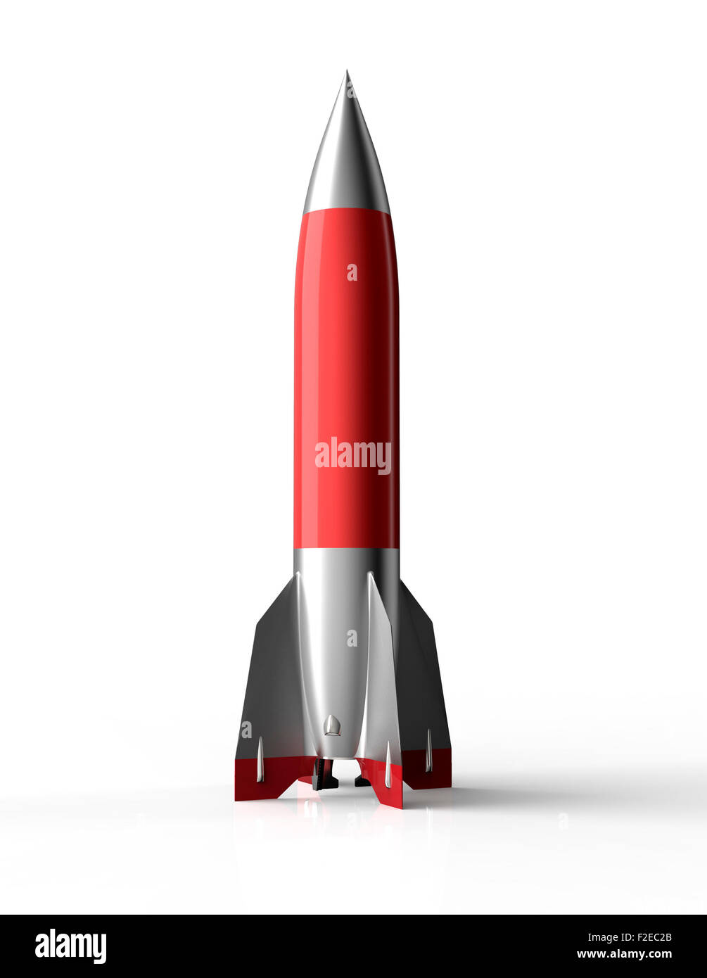 metal and red missile isolated on a background with cilpping path Stock ...