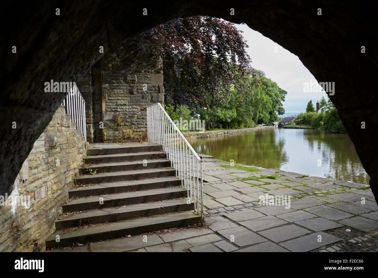 PEAK FOREST CANAL part of the Marple locks in Stockport pictured under ...