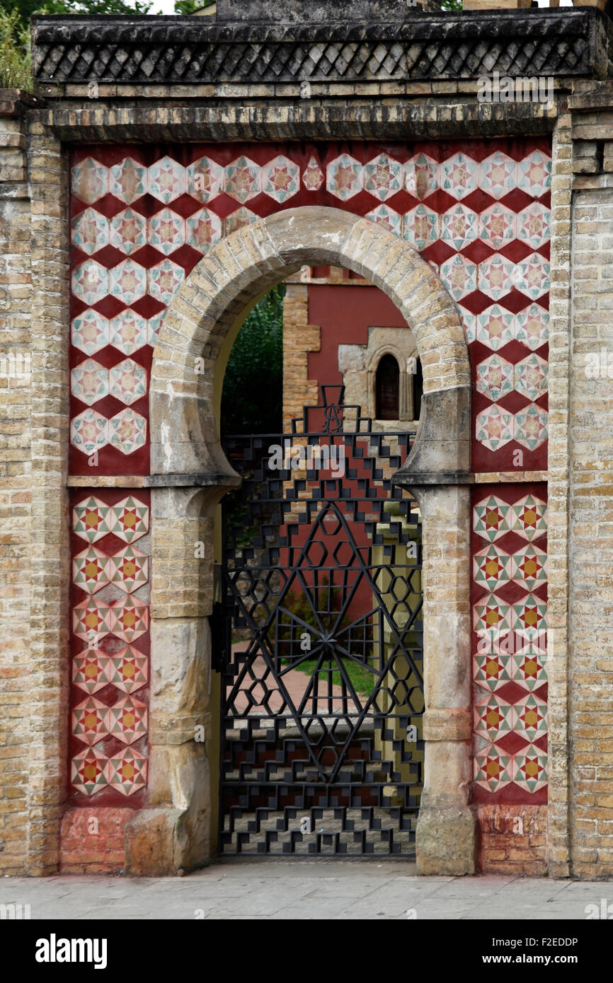 Arabesque style door in Comillas, Santander, Spain Stock Photo - Alamy