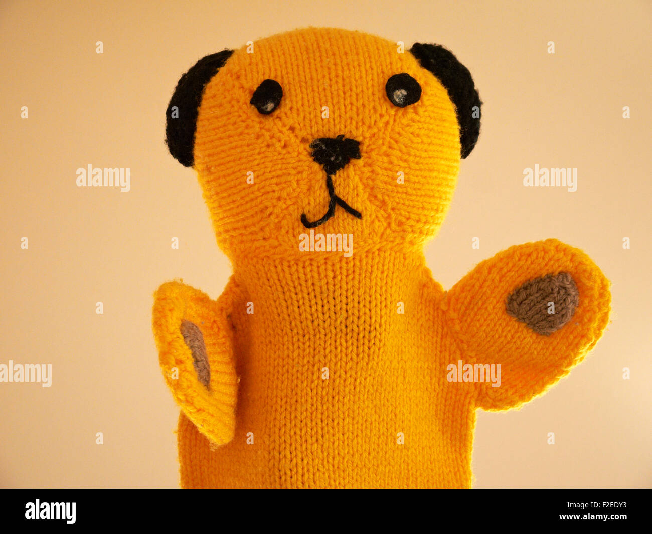 Hand knitted Sooty Stock Photo - Alamy
