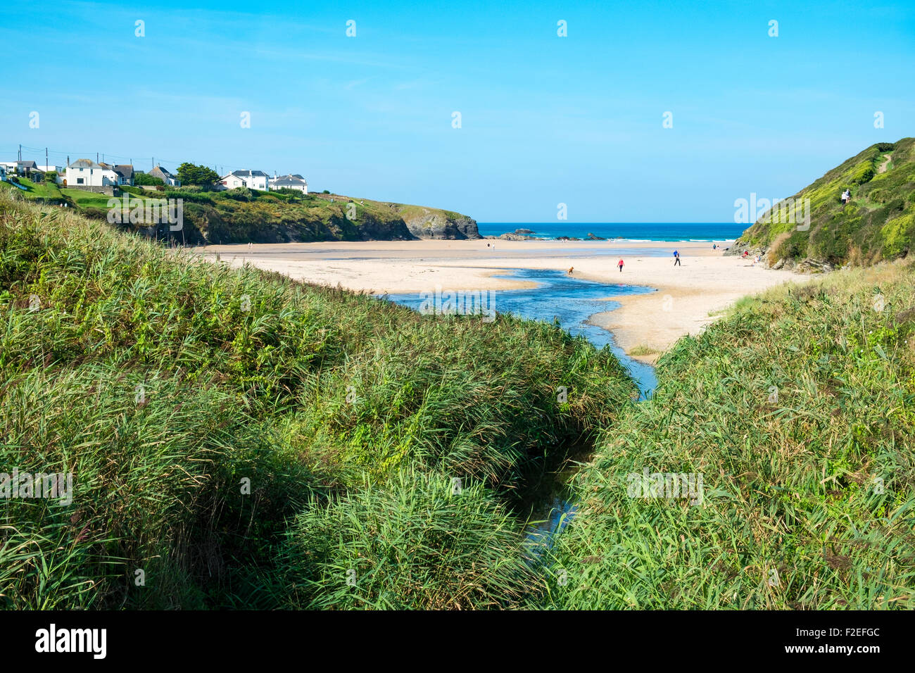 the beach at porthcothan bay in north cornwall, england, uk Stock Photo ...