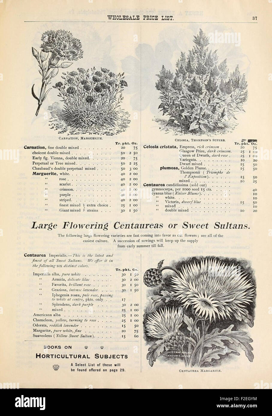This quarterly price list from Dreer's Nursery provides wholesale ...