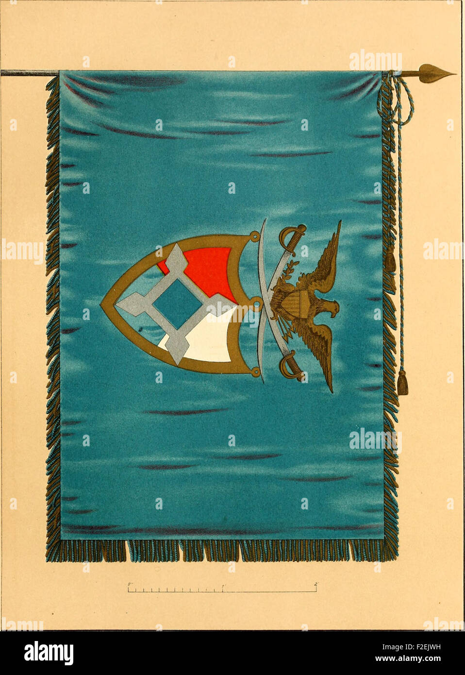 This 1887 work presents the flags used by different divisions, corps ...