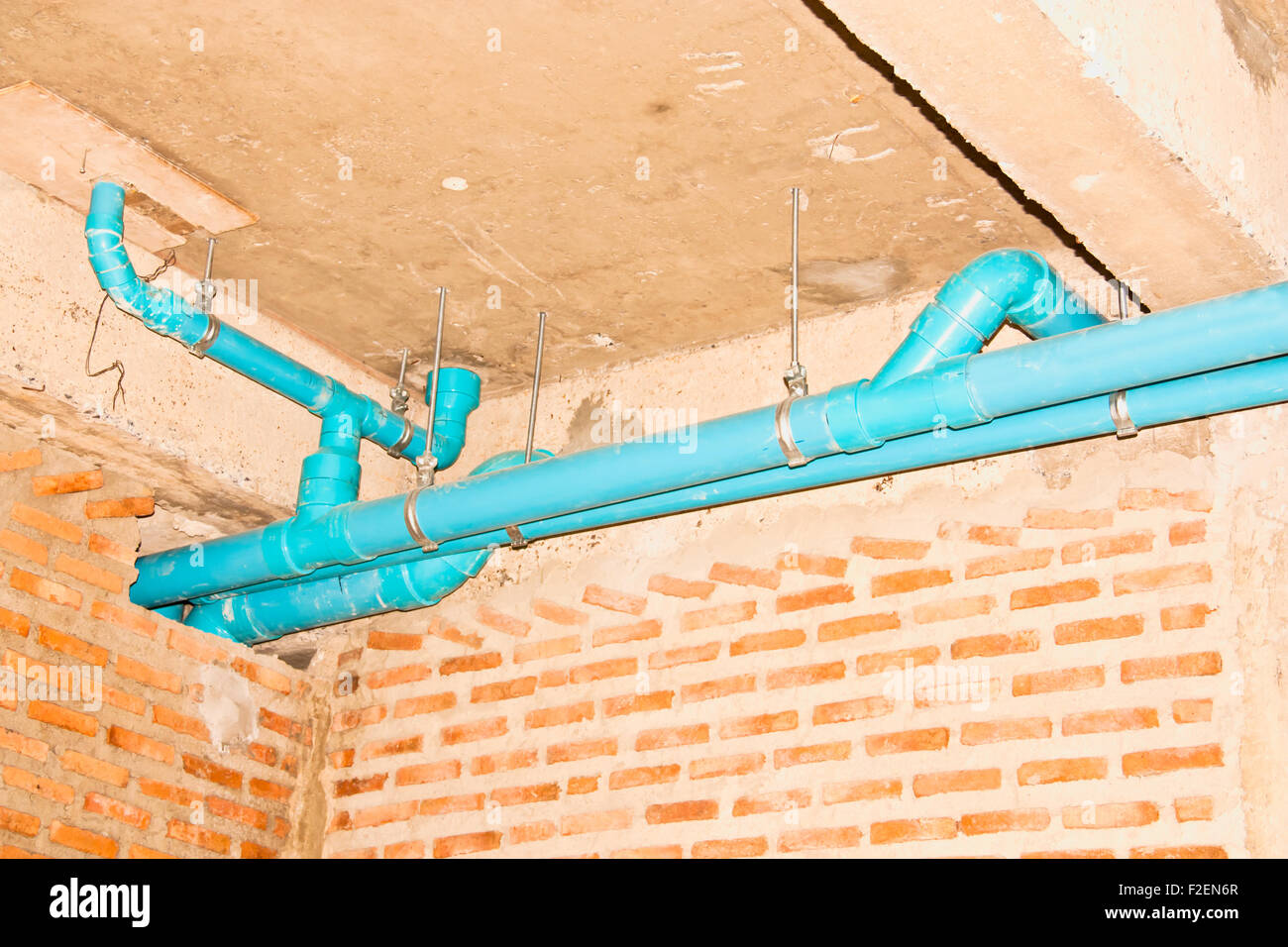Installation of sewer within the building Stock Photo - Alamy