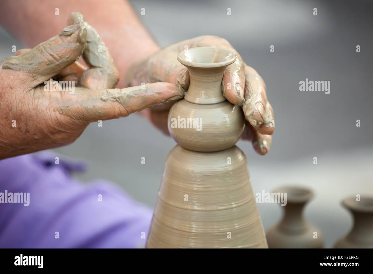 Pottery wheel hands hi-res stock photography and images - Alamy