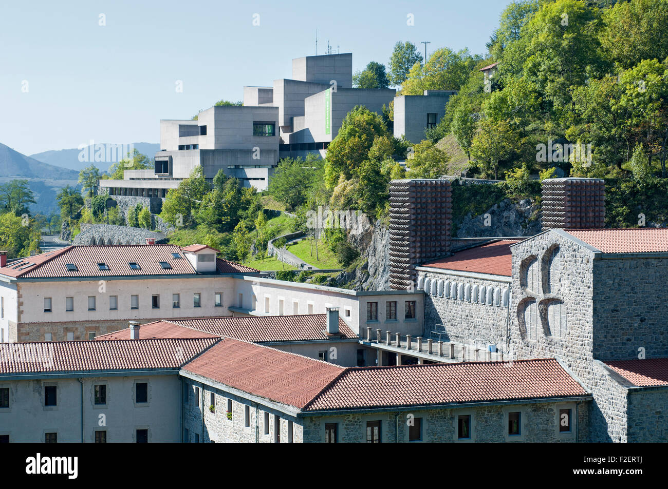 View of Sanctuary of Arantzazu. Oñati. Gipuzkoa. Basque Country. Spain ...