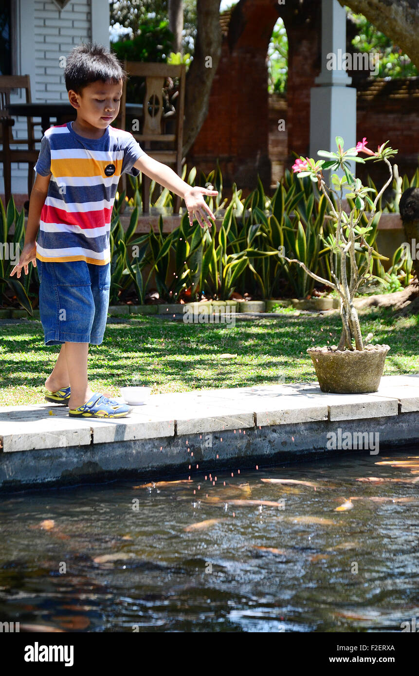 Children feed fish hi-res stock photography and images - Alamy