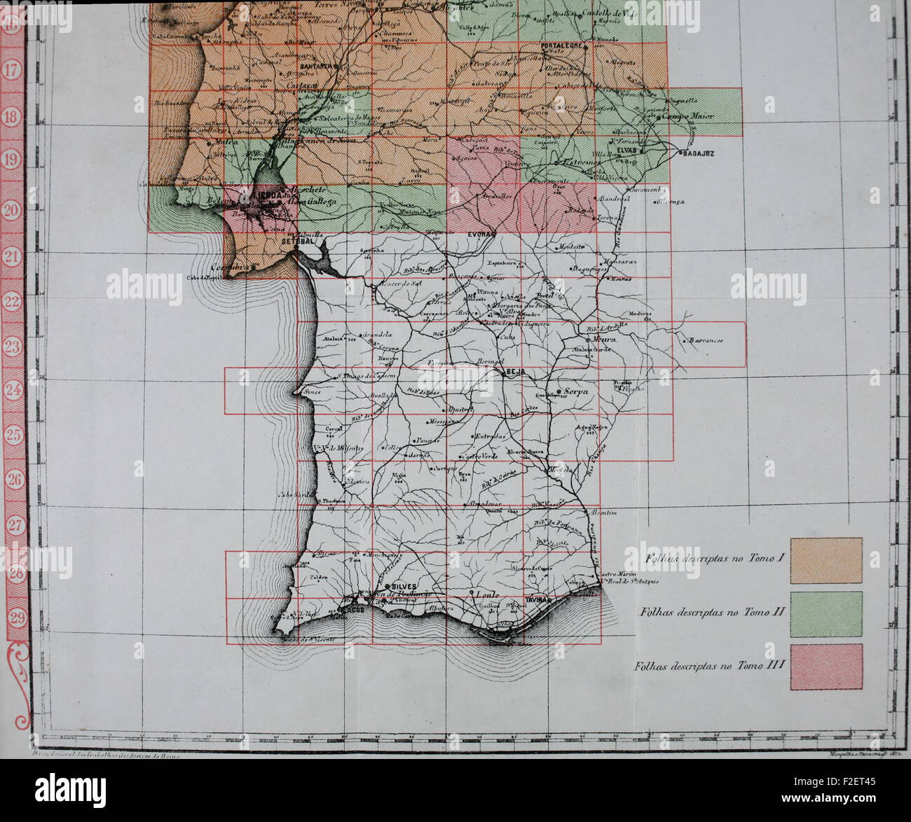A 1909 chorographic map of Portugal, providing detailed topographic ...
