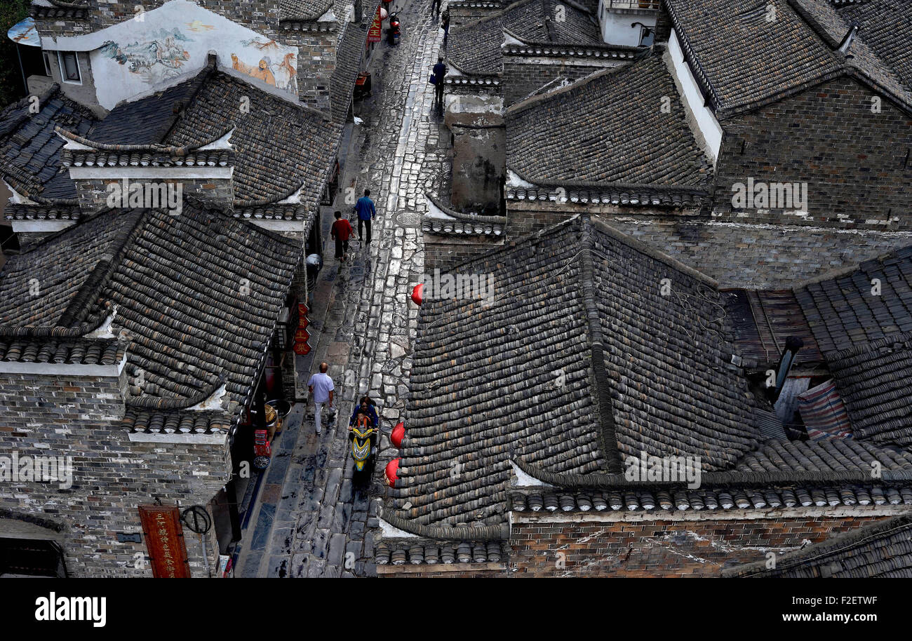 Hefei, China's Anhui Province. 17th Sep, 2015. Residents walk on a ...