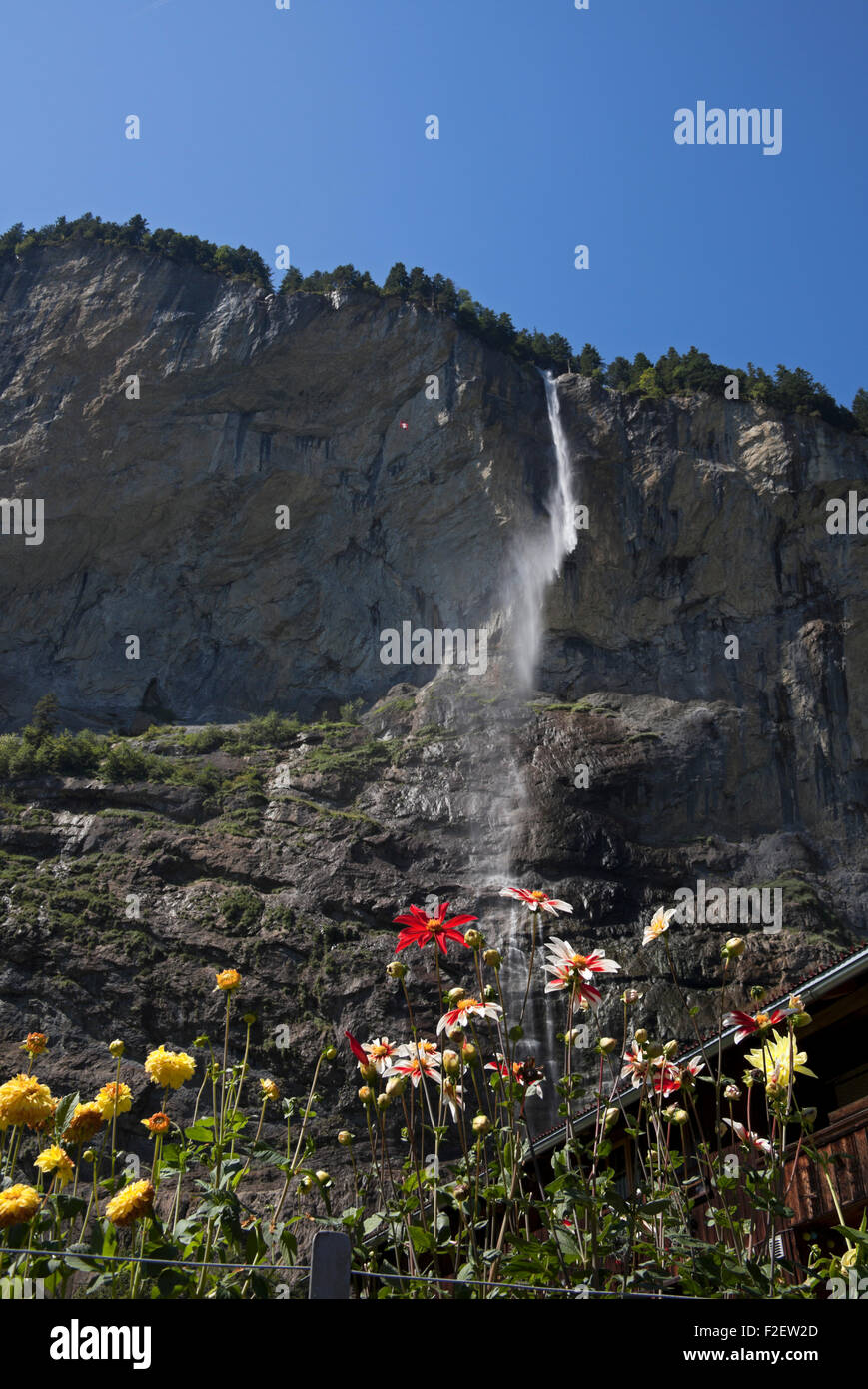 staubbachfall waterfall Lauterbrunnen Switzerland Europe Stock Photo ...