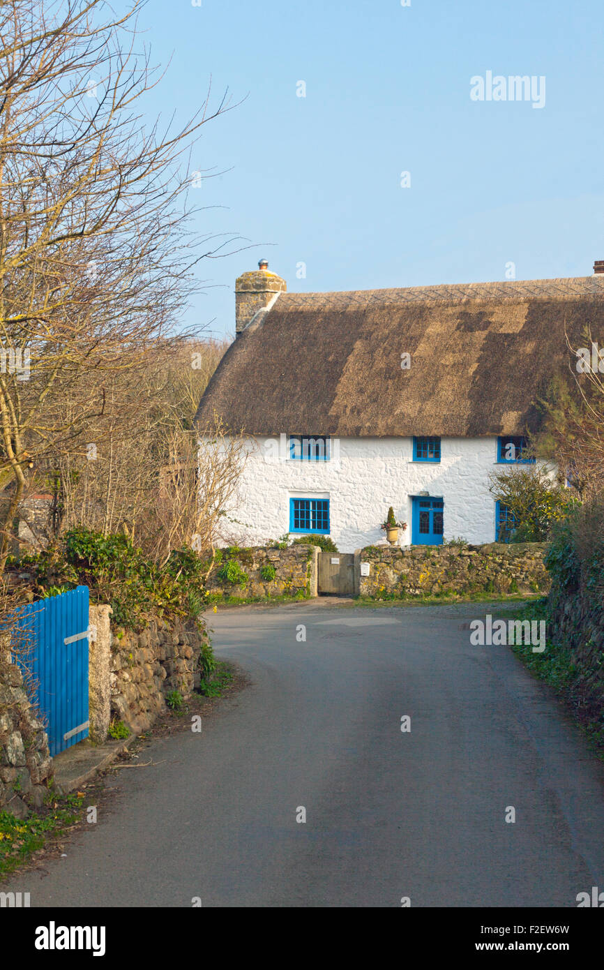 Church Cottage, a large thatched cottage in Church Cove, Lizard ...
