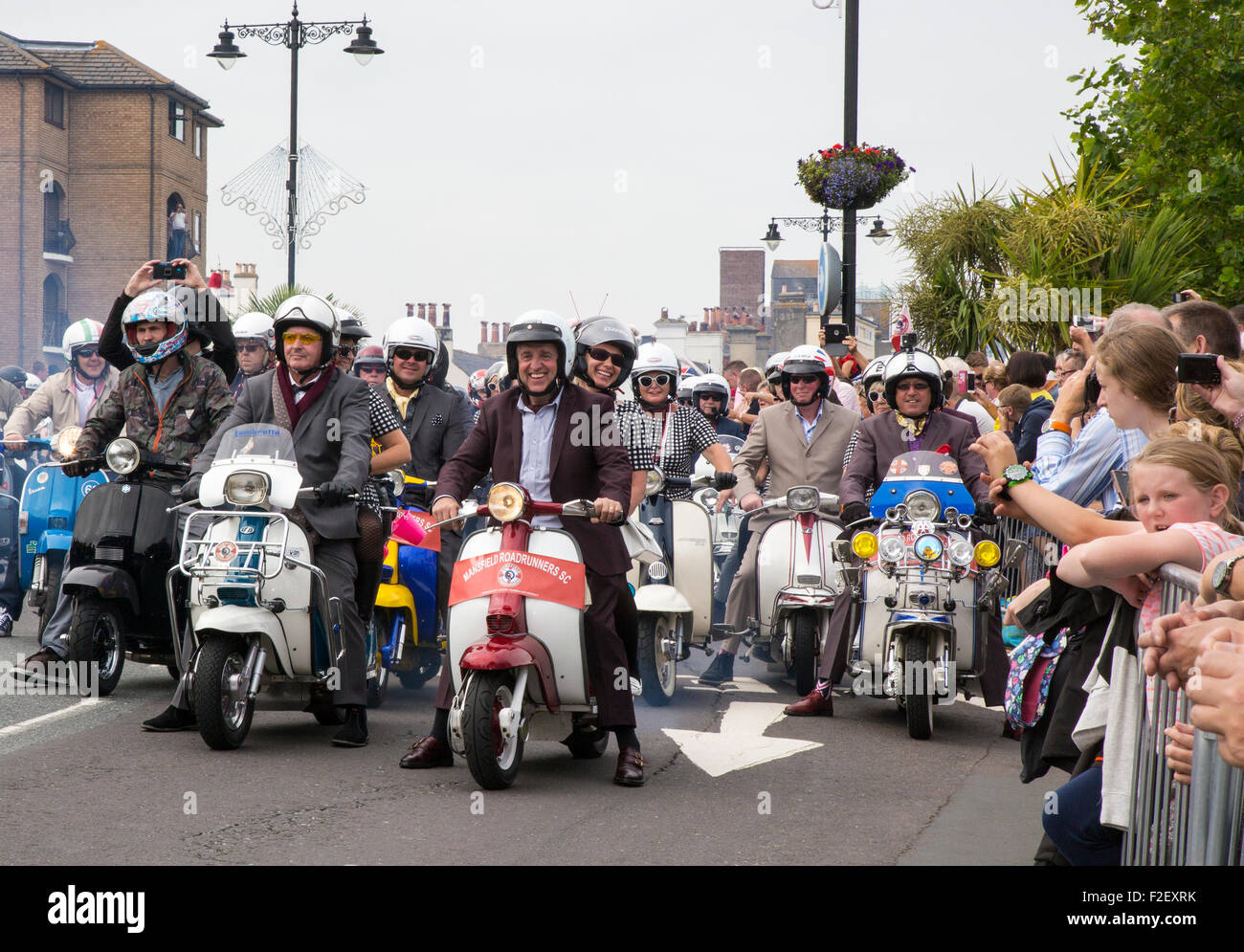A line-up of happy riders set out on the island ride-out, 2015 ...