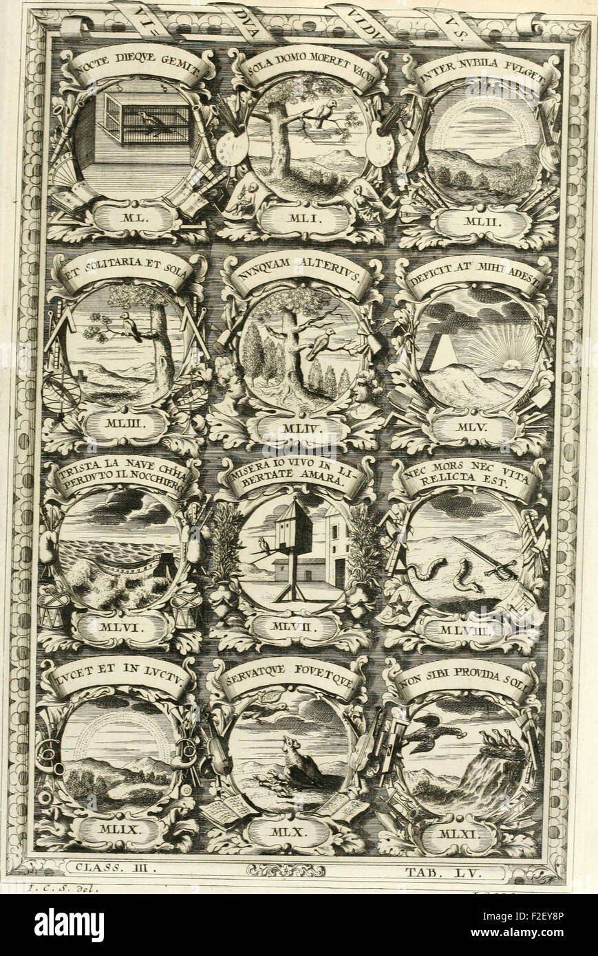 A historical illustration from 'Symbolographia,' a 1701 text on the art ...