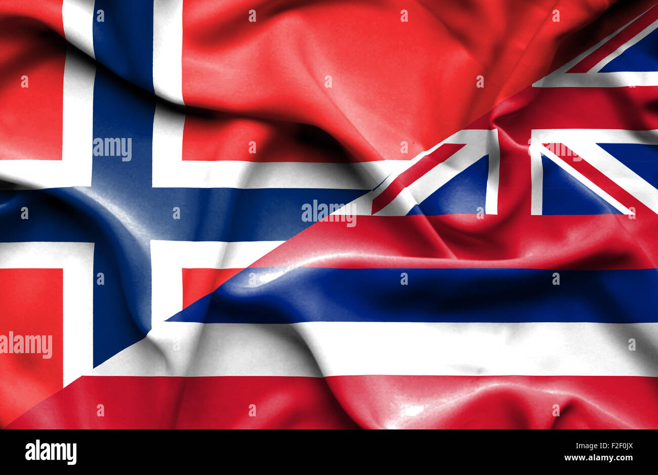 Waving flag of Hawaii and Stock Photo - Alamy
