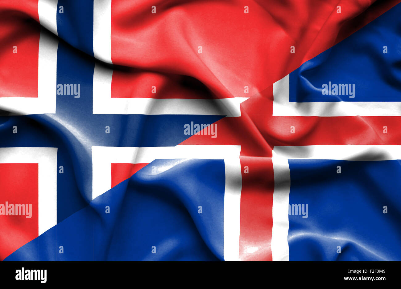 Waving flag of Iceland and Stock Photo - Alamy