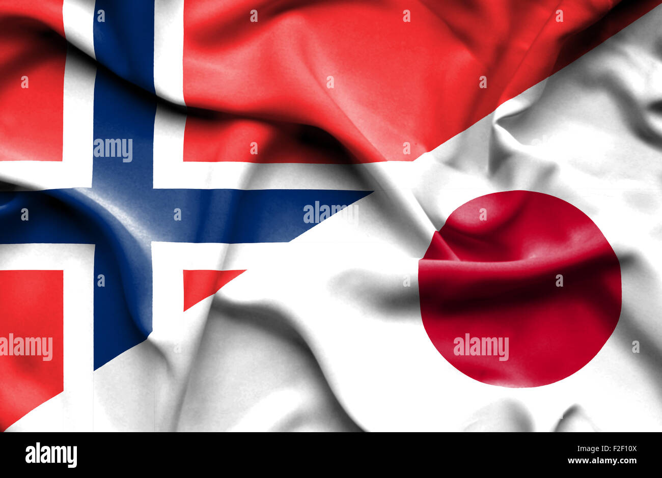 Waving flag of Japan and Stock Photo - Alamy