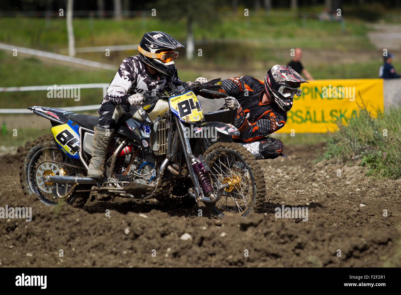 Sidecarcross racing Motocross at Swedish cross track Stock Photo - Alamy