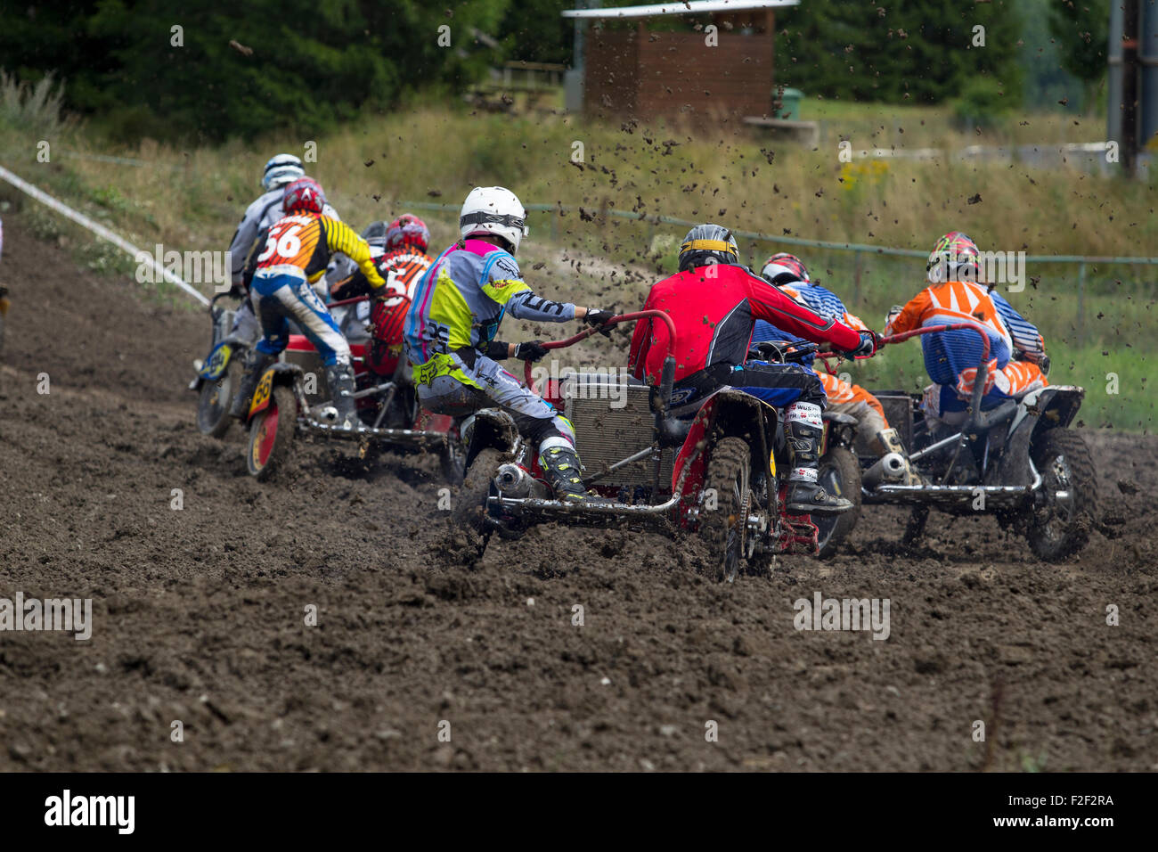 Sidecarcross racing Motocross at Swedish cross track Stock Photo - Alamy