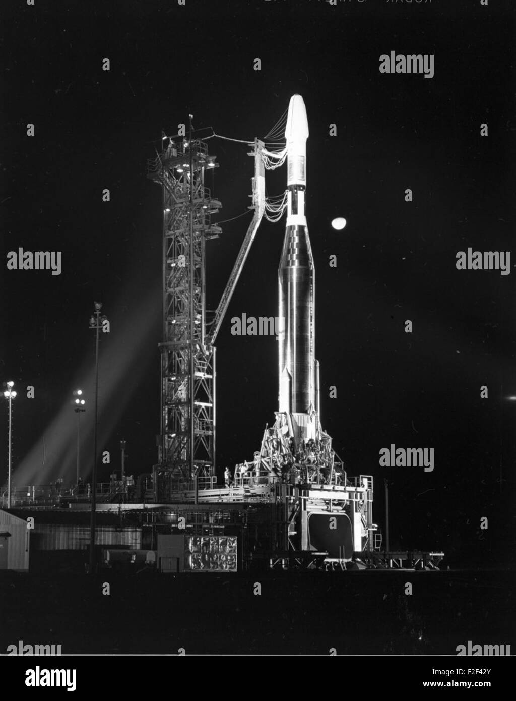 Image Capturing The Final Stages Of Preparation For An Atlas Rocket Launch Showcasing Key