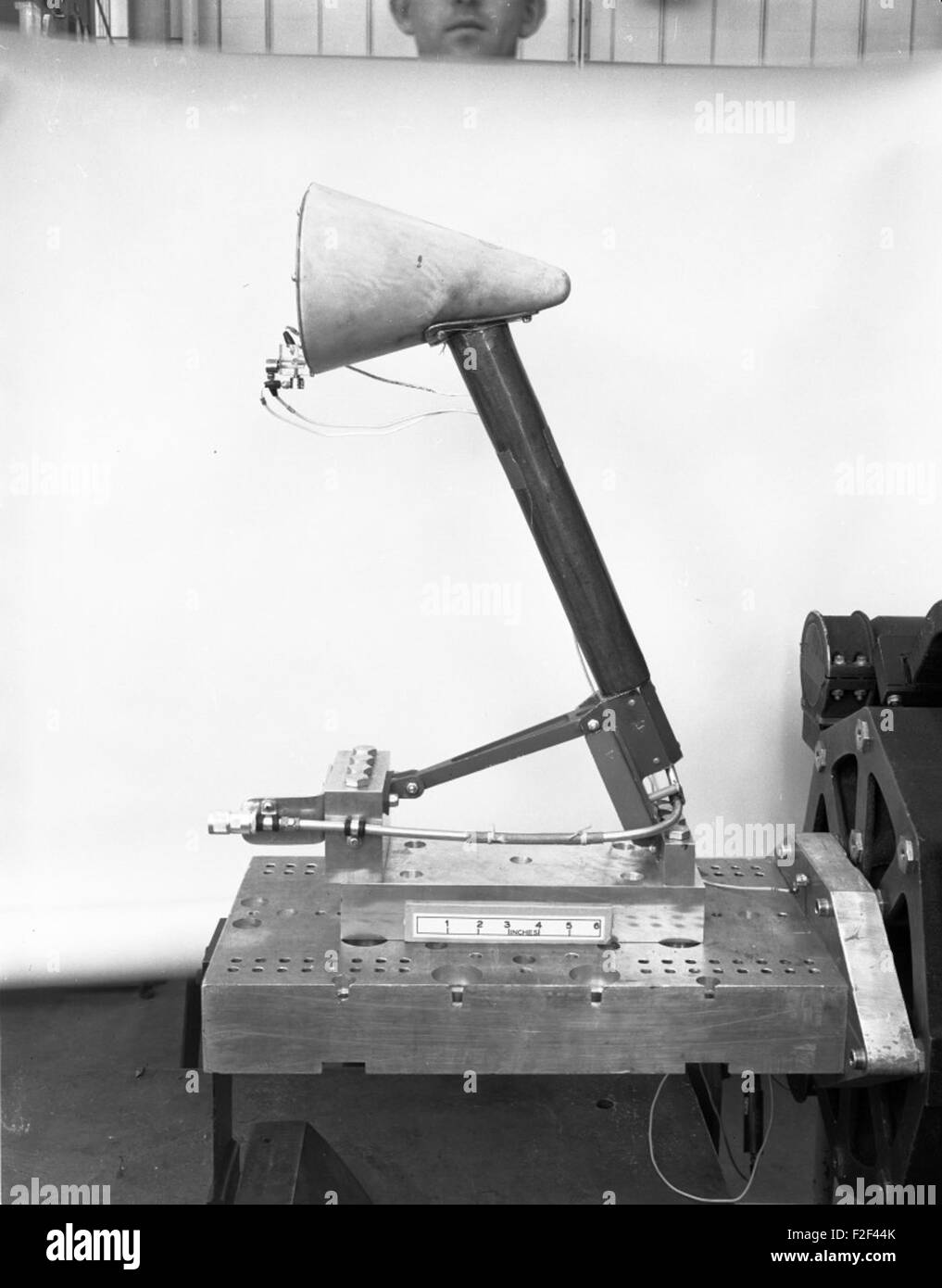 The image shows Azusa Antenna B undergoing a vibration test. This ...