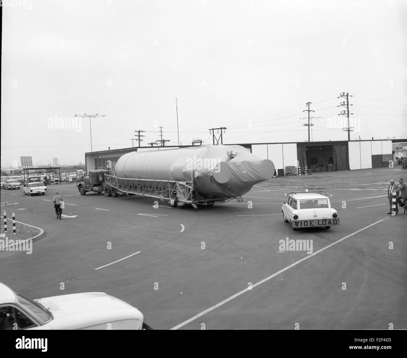 The image shows the transport of an Atlas Centaur booster, an important ...