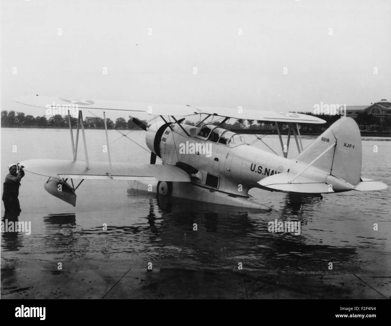 The Grumman XJF-1 was a prototype carrier-based biplane, developed for ...