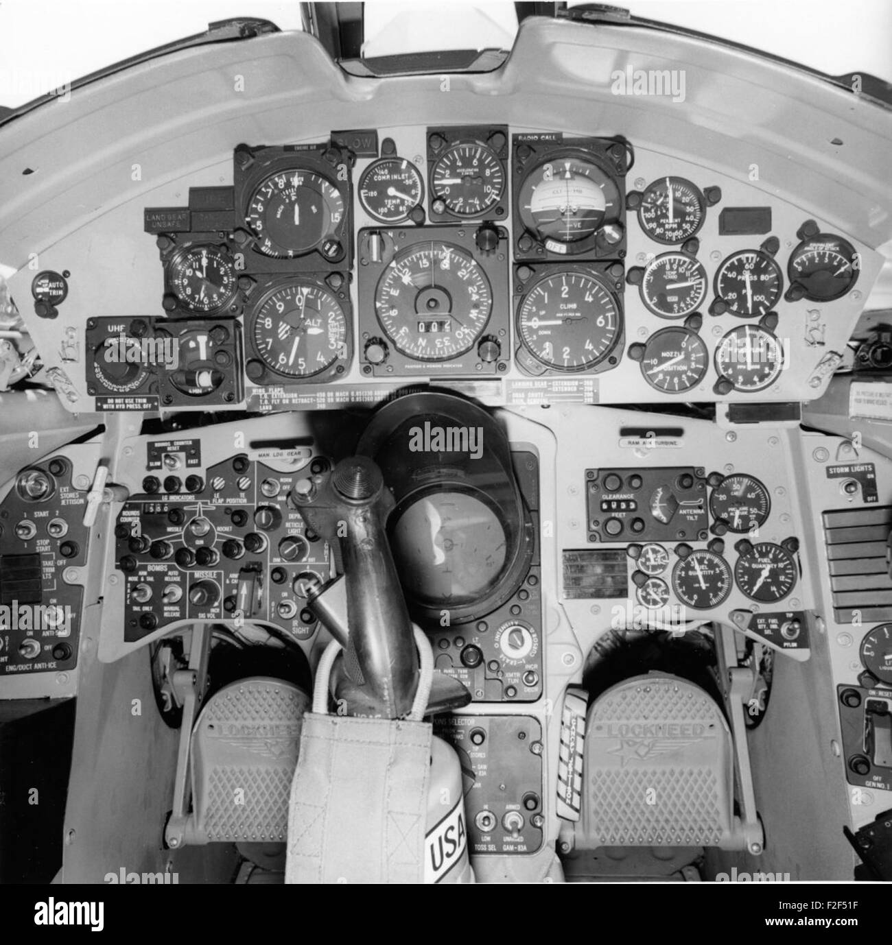 This image shows the instrument panel of the Lockheed F-104 Starfighter ...