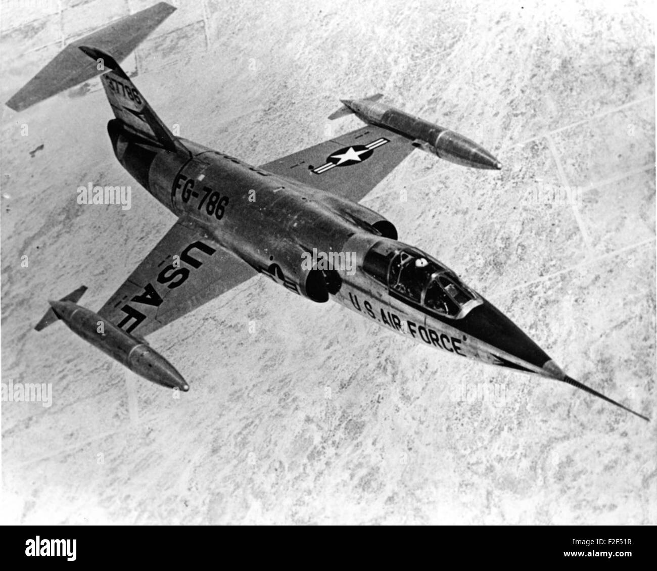 Image of Lockheed F-104A Starfighter, USAF serial 53-7786, a high ...