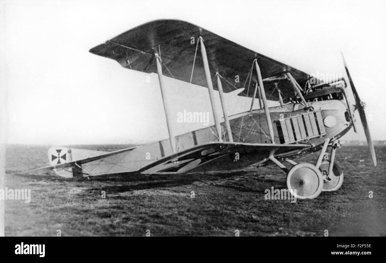 The LVG B II, a German biplane used during World War I, is depicted in ...