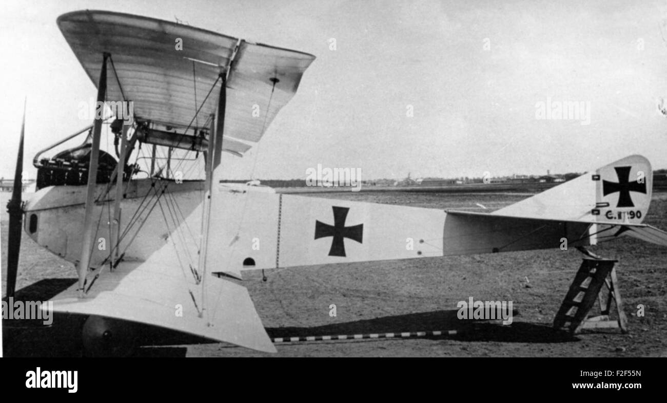 The LVG C.II, a German two-seat reconnaissance aircraft from 1915, was ...