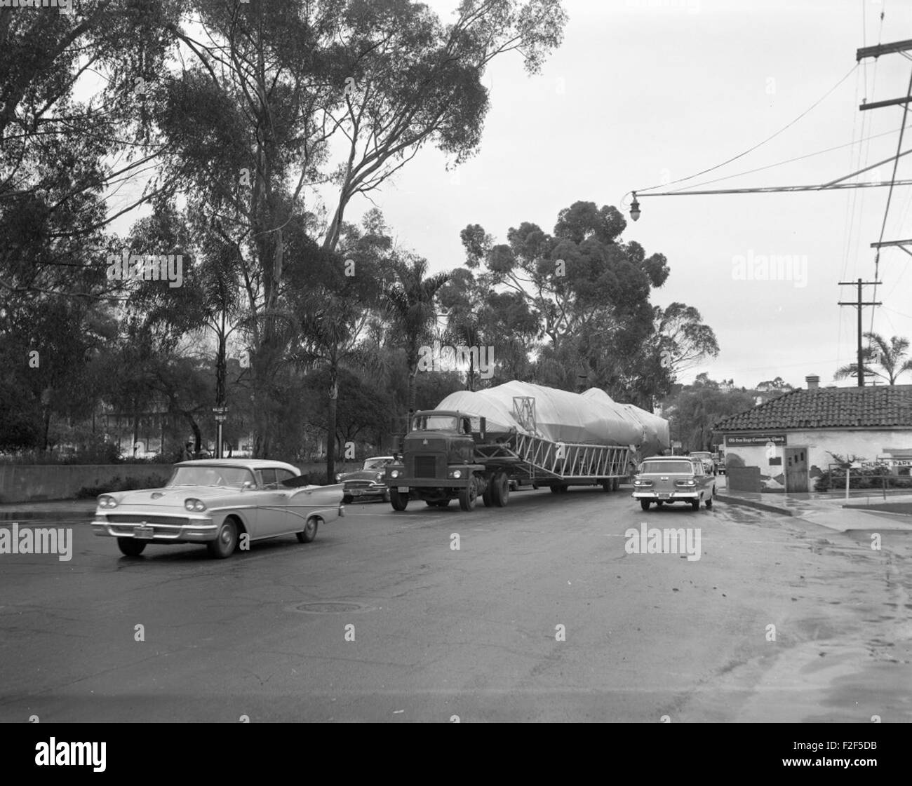 The Atlas 1B rocket is pictured at Old Town before being moved for ...