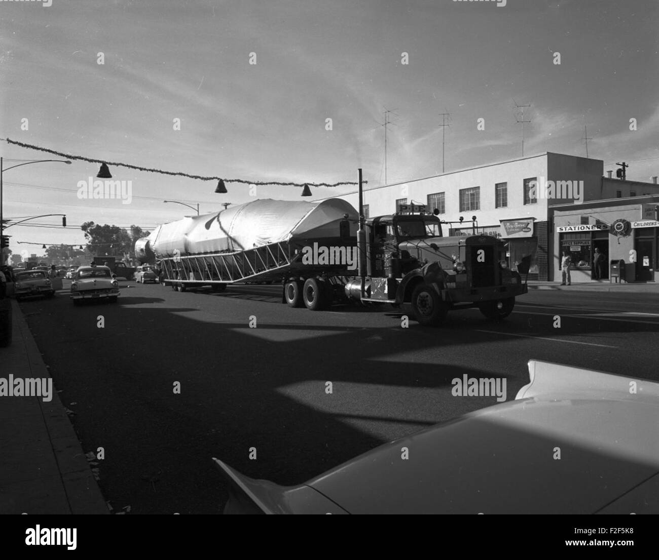 The Atlas 1D rocket being transported to Vandenberg Space Force Base ...