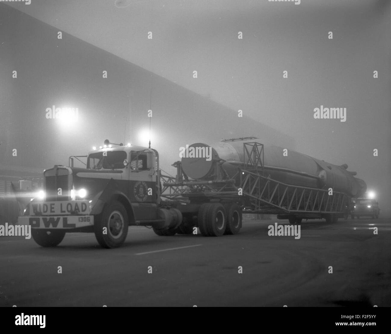 This image shows the Atlas 243D rocket system being transported towards ...