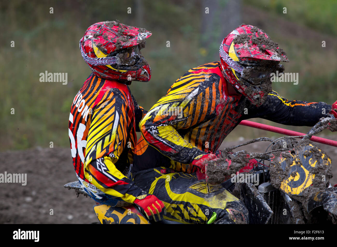 Sidecar Cross on a racetrack in Sweden Stock Photo - Alamy