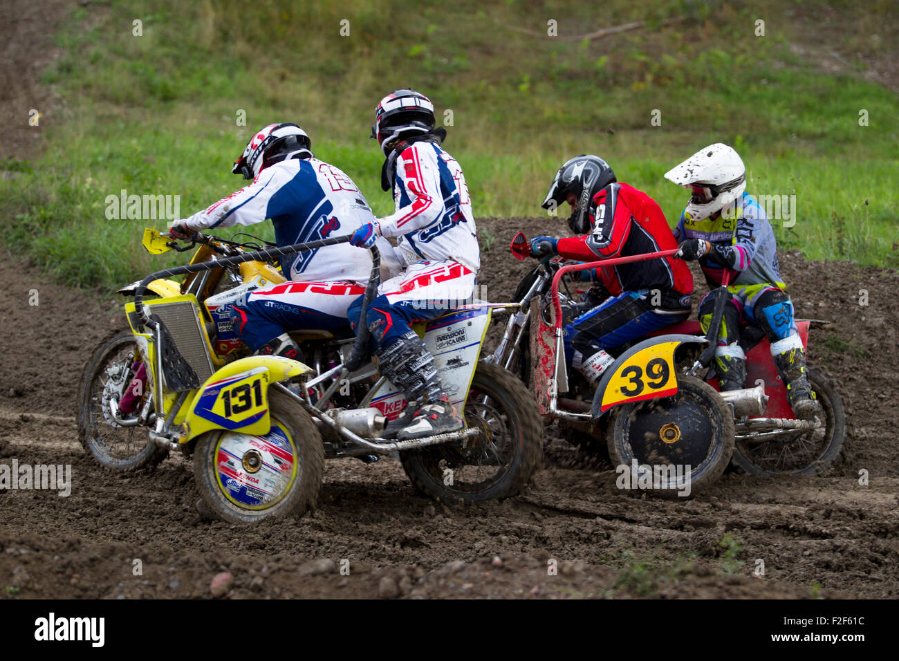 Sidecar Cross on a racetrack in Sweden Stock Photo - Alamy