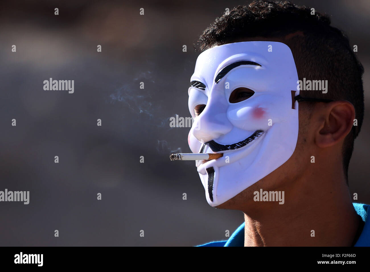 Ramallah, West Bank, Palestinian Territory. 17th Sep, 2015. A masked ...