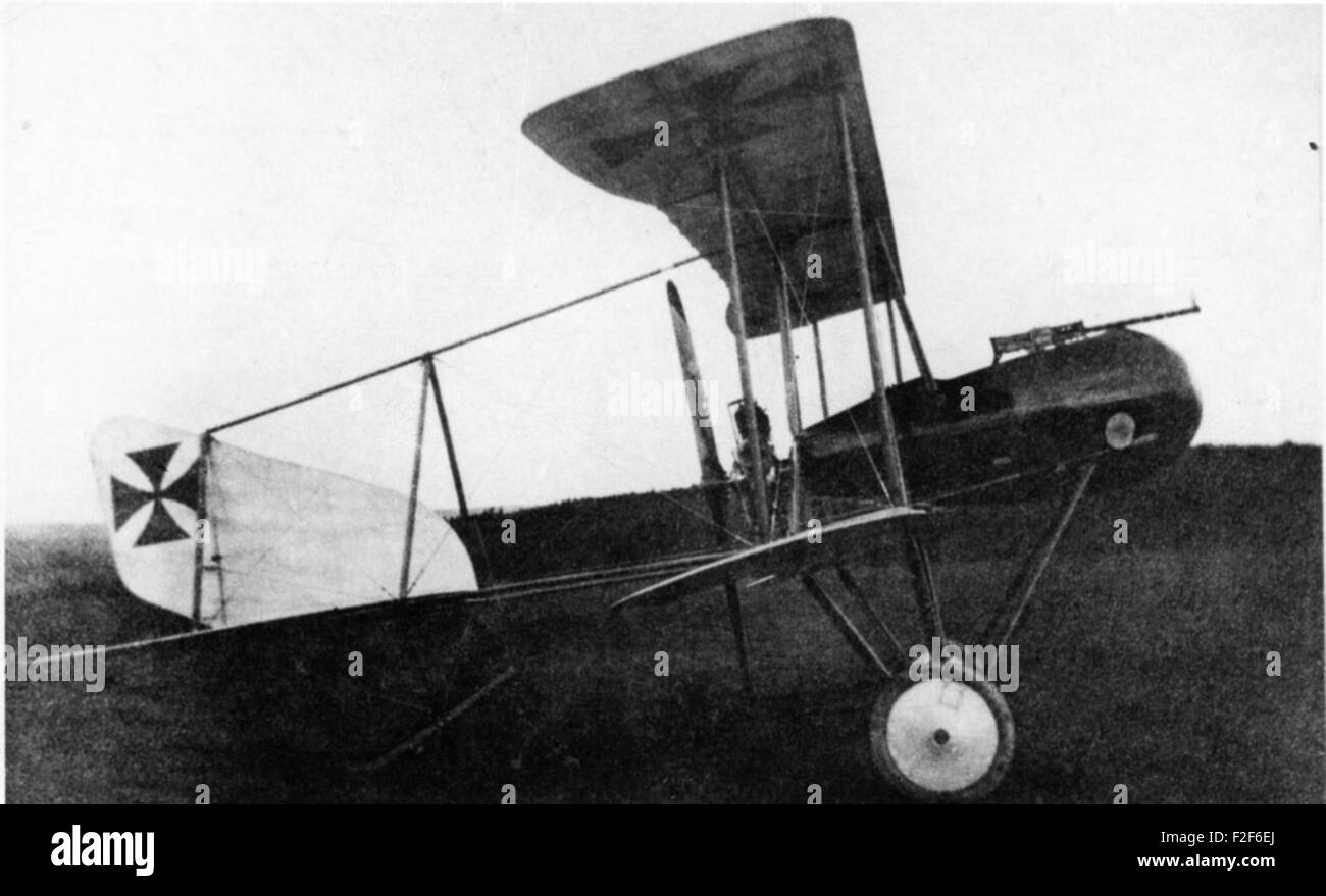 A photo from 1915 showing the Schwade aircraft, captured during its ...