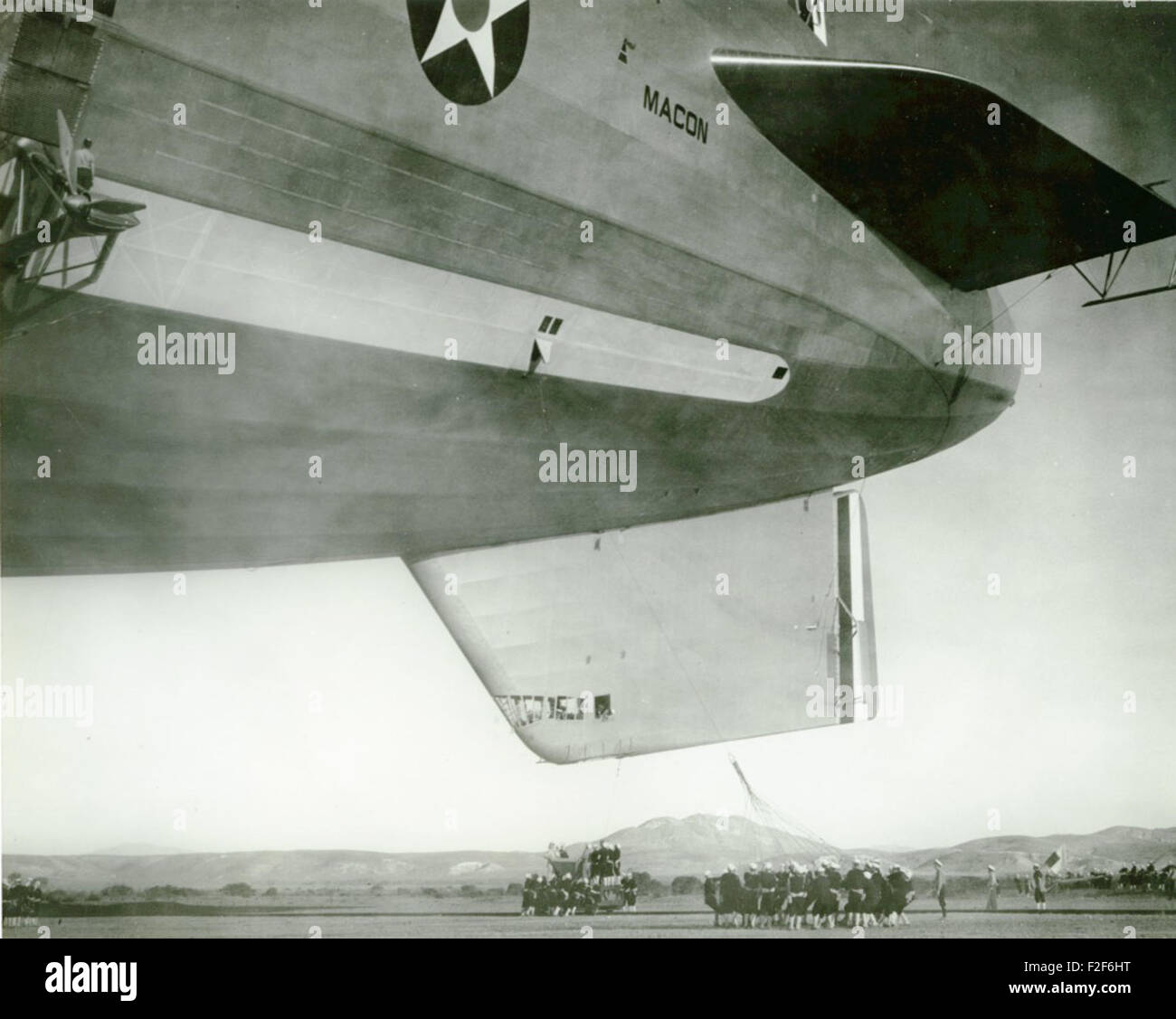 The USS Macon (ZRS-5), the U.S. Navy's last rigid airship, is shown at ...