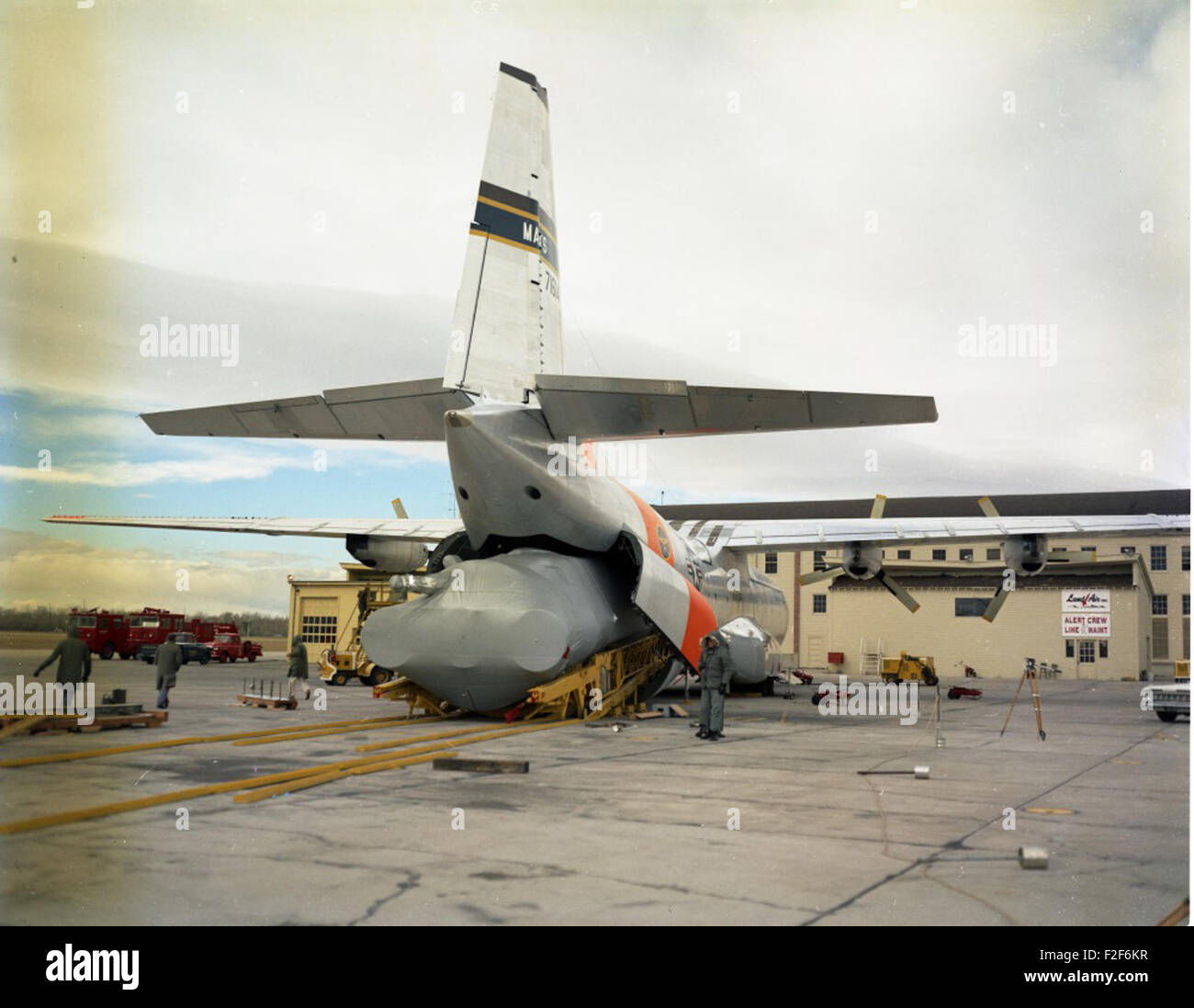 A detailed photograph showing the unloading of an Atlas 35D from a C ...