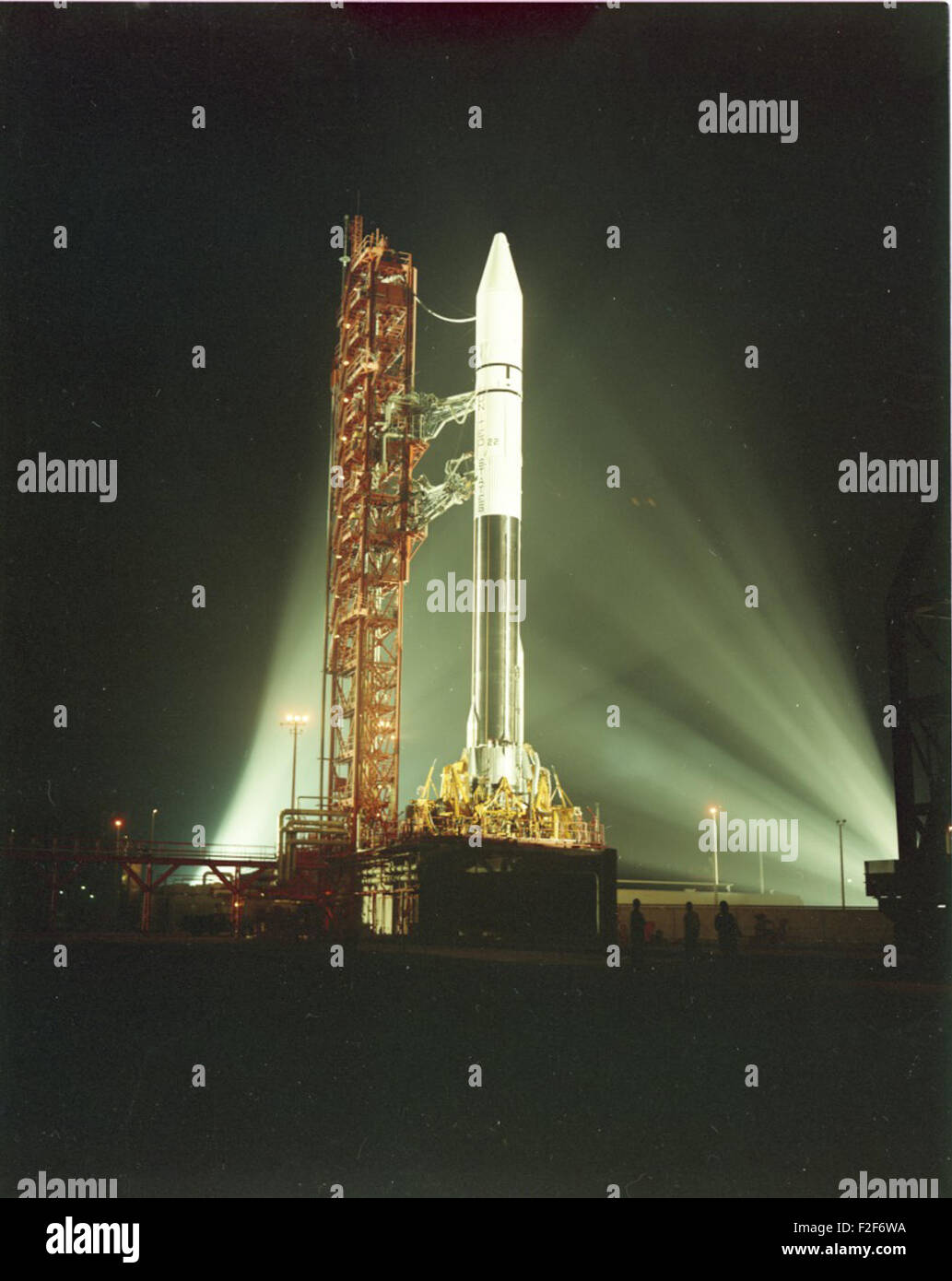 Atlas Centaur 22 is shown on the launch pad, fully prepared for its ...