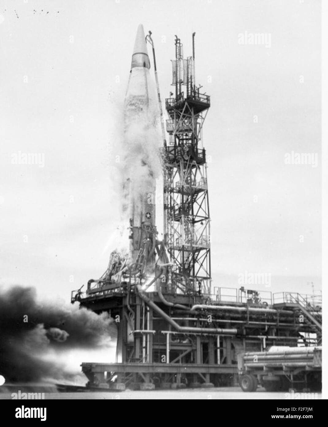 This image from the Atlas Collection features a stage of missile ...