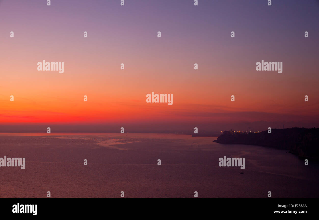 View of sunset in the Trieste sea Stock Photo - Alamy