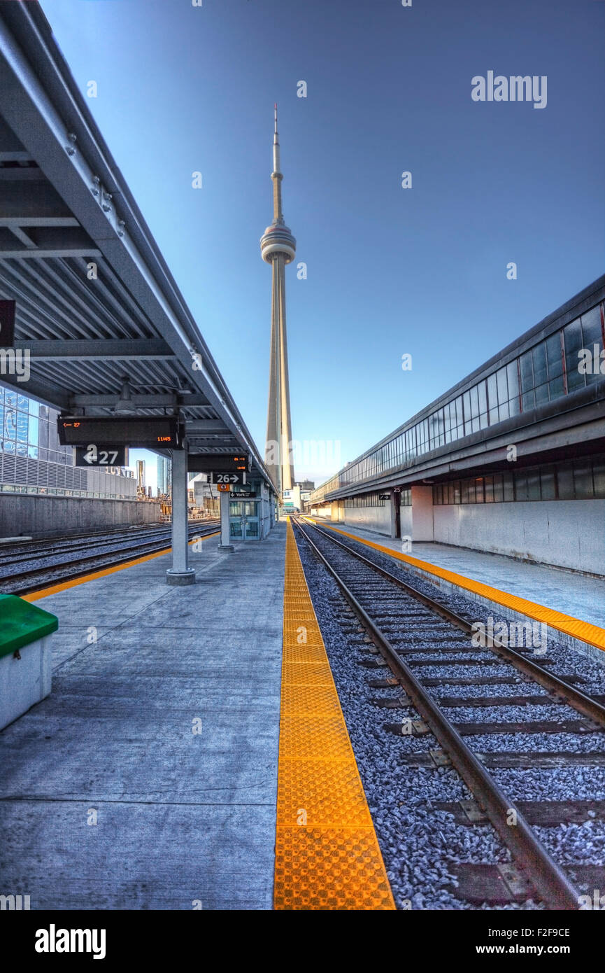 A Vertical view of the rail lines in downtown Toronto Stock Photo - Alamy