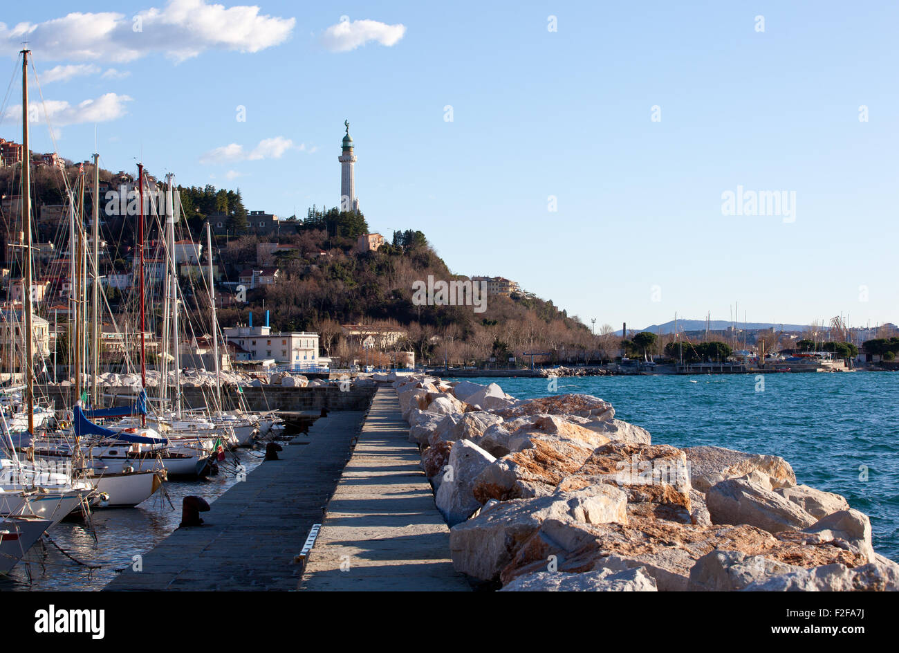 View of Lighthouse on the blue sky, Trieste - Italy Stock Photo - Alamy