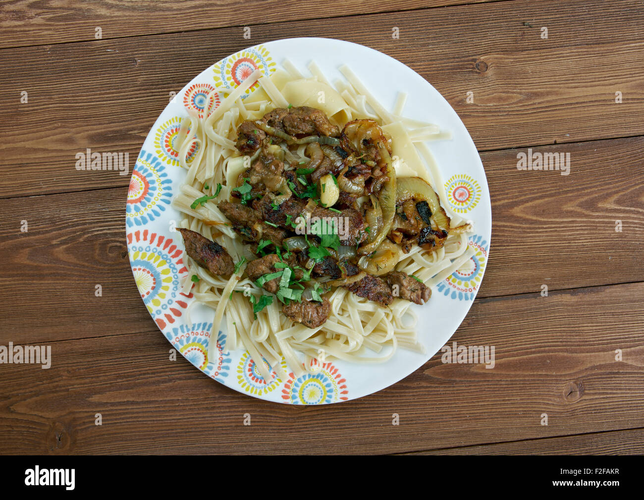 naryn - lamb with noodles.Uzbek cuisine Stock Photo - Alamy