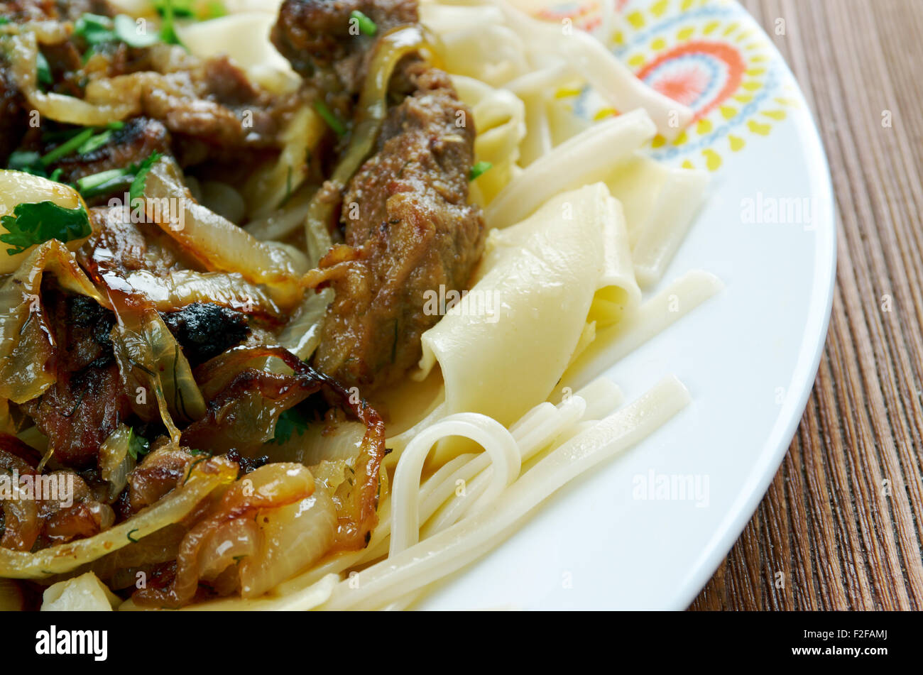 naryn - lamb with noodles.Uzbek cuisine Stock Photo - Alamy