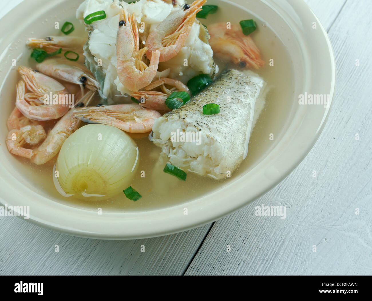 Caldo de siete mares - Mexican version of fish stew Stock Photo - Alamy