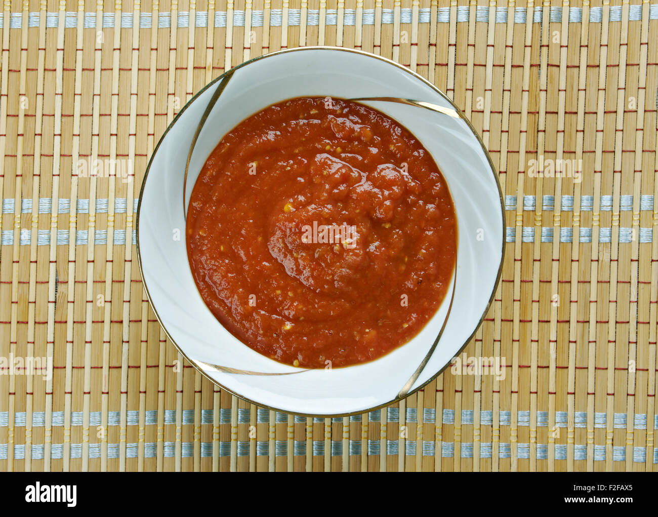 Zacusca - vegetable spread popular in Romania. ingredients are roasted ...