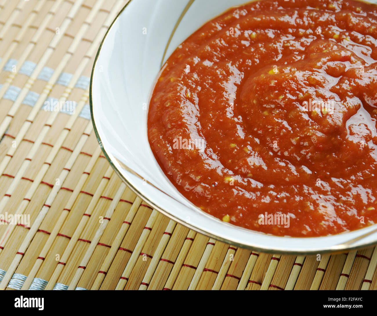 Zacusca - vegetable spread popular in Romania. ingredients are roasted ...